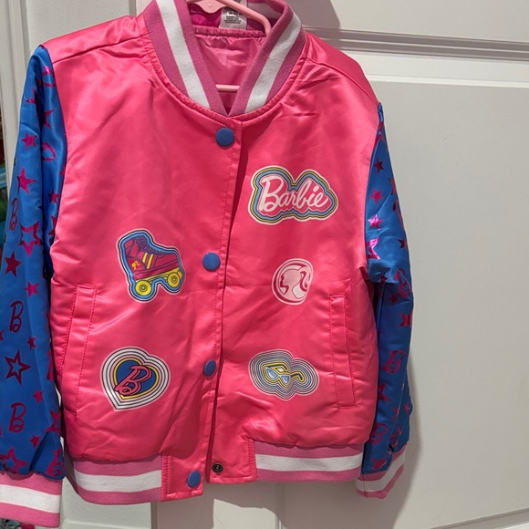 Barbie | Jackets & Coats | Barbie Kids Vibrant Pink And Blue Puffer ...
